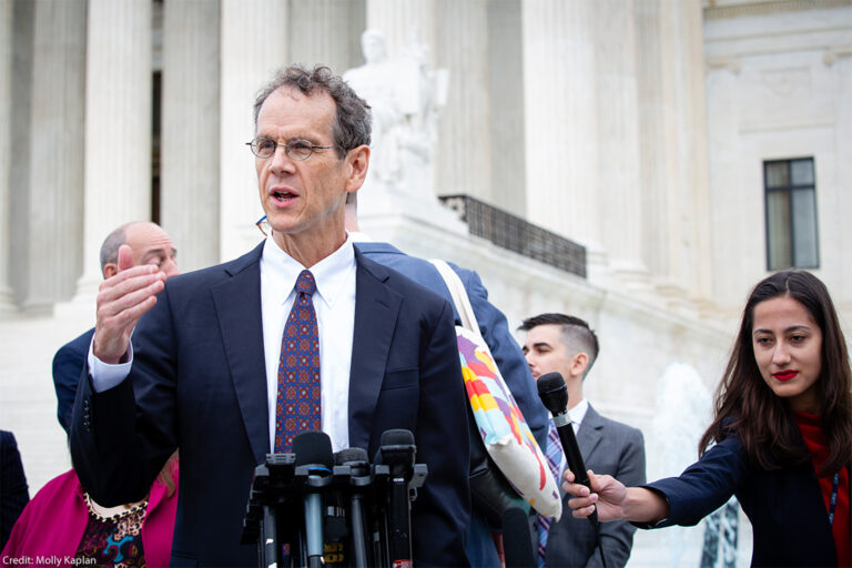 ACLU Legal Director David Cole speaking in front of the Supreme Court ...